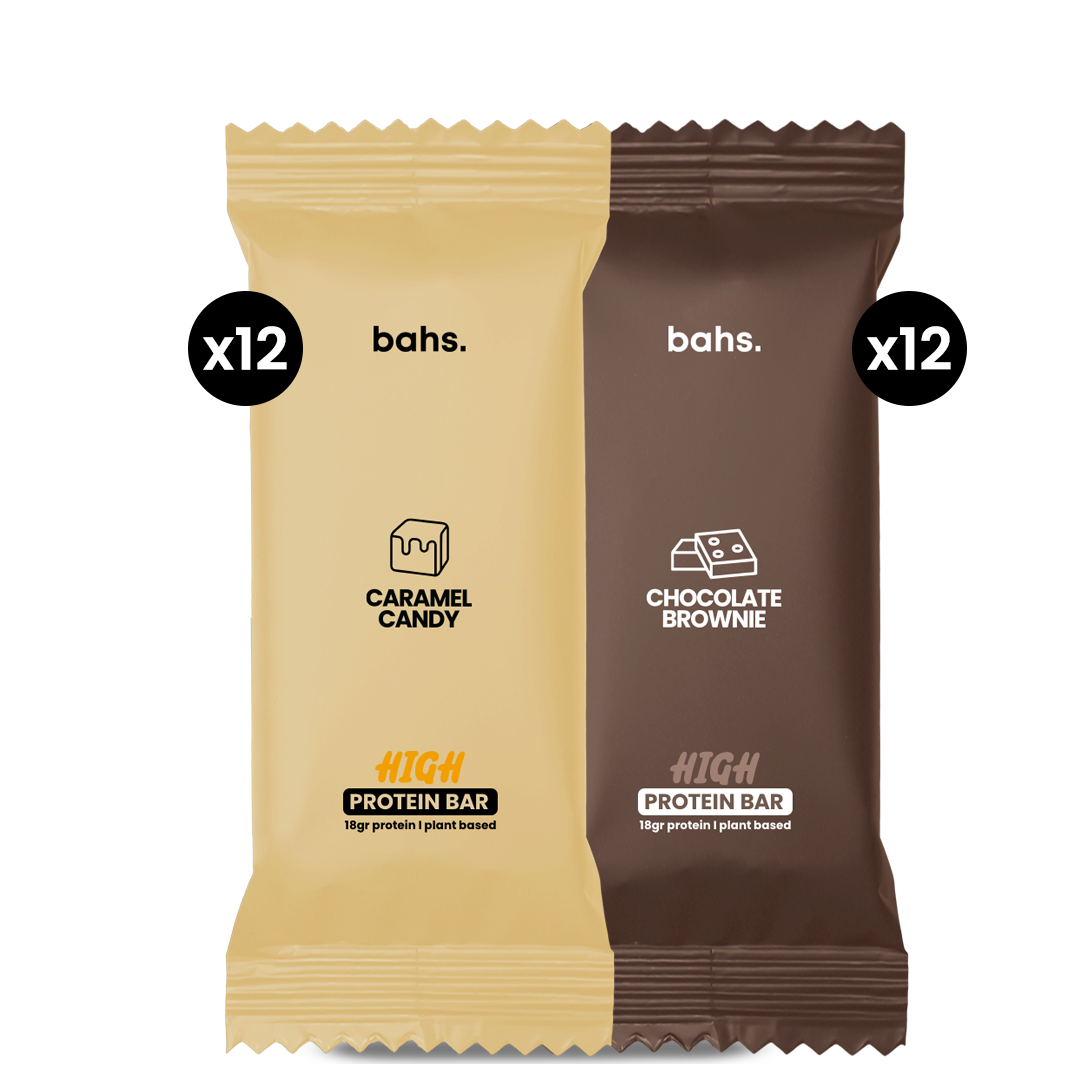 High Protein Bar | x12 Caramel Candy x12 Chocolate Brownie